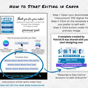 Editable Winter Spirit Week Flyer Canva Template, School Spirit ...