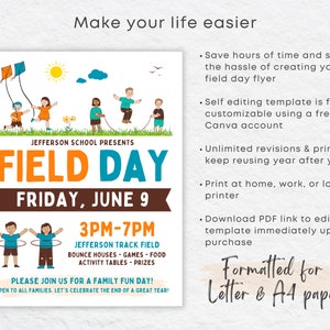 Field Day Flyer Canva Template, Editable Olympic Family Fun Day Poster ...
