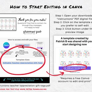 Editable Teacher & Staff Appreciation Thank You Gift Tags Canva ...