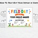 Editable Field Day Award Certificate Template, PE Gym Awards, Edit in ...