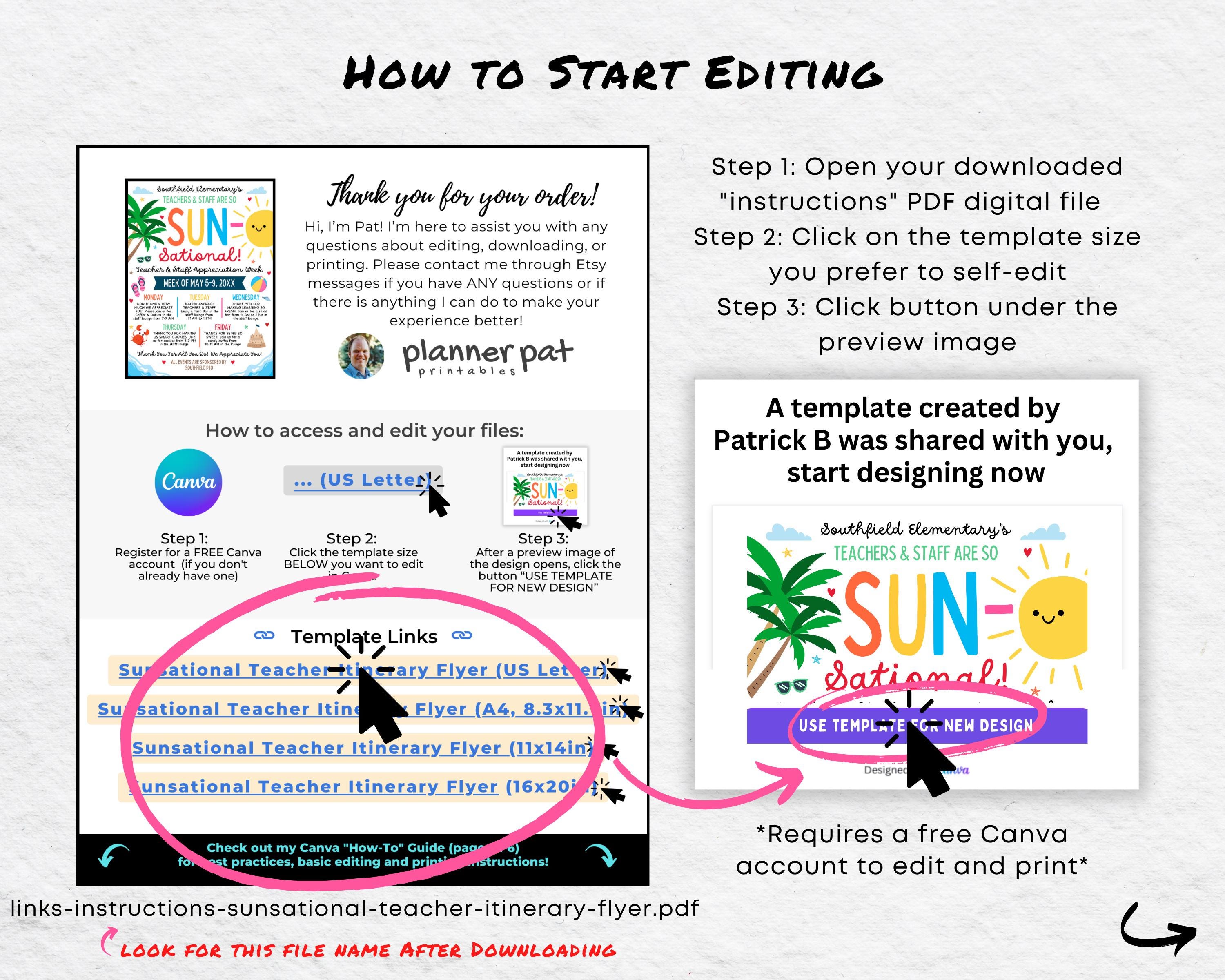 Editable Beach Theme Teacher & Staff Appreciation Sunsational Itinerary ...