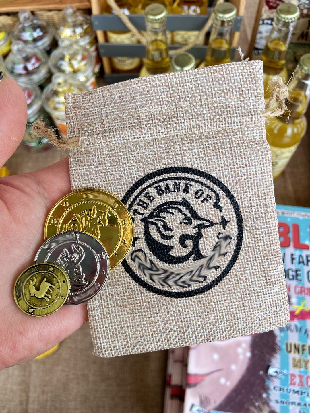 Wizard Bank Coins and Bag - Etsy