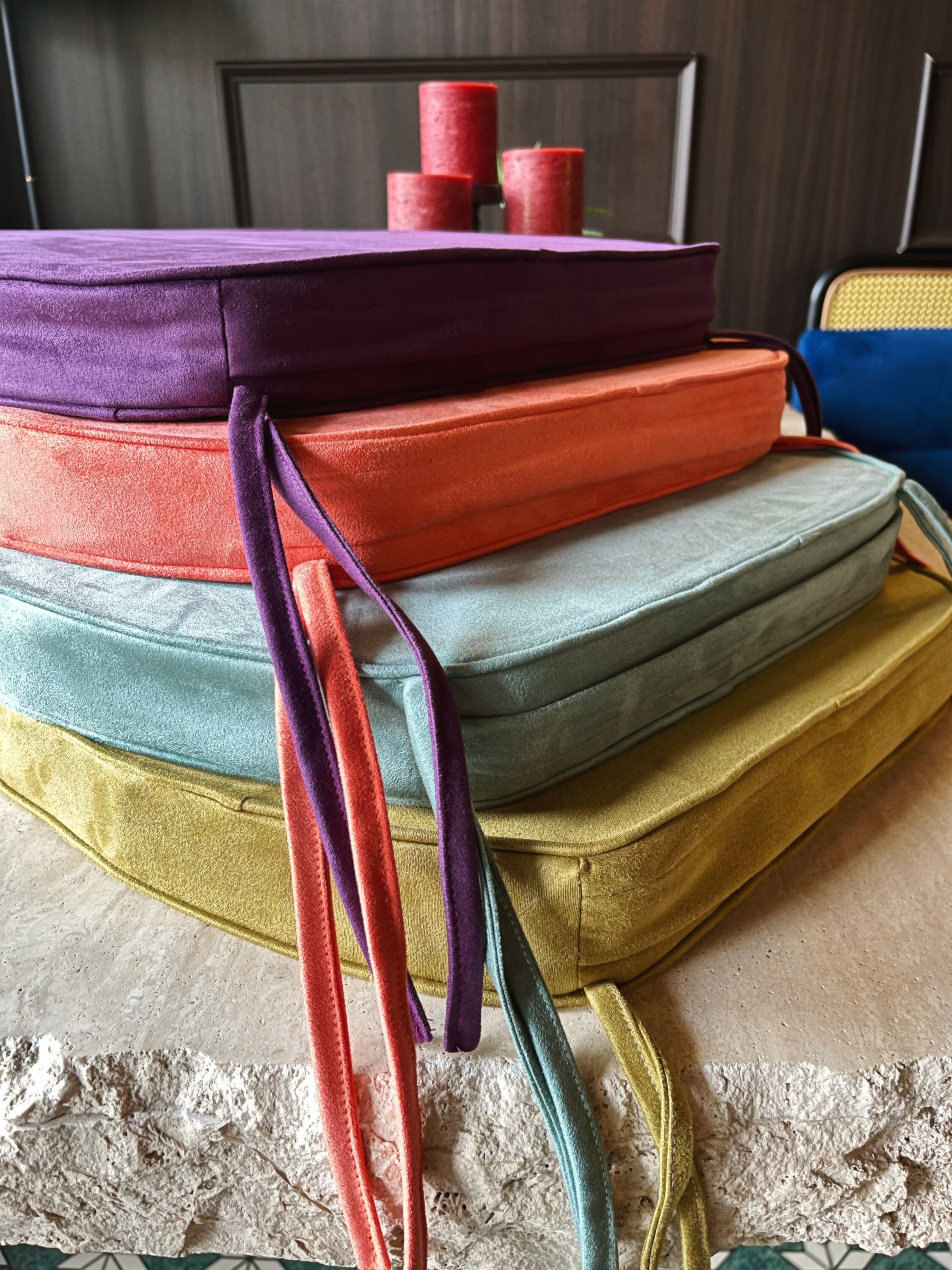 Windsor Style Seat Cushionsolid Color Cushion With Ties, Chair Cushion ...