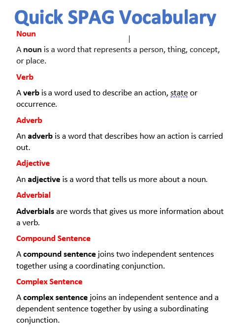 A Guide to Spag Booklet - Etsy