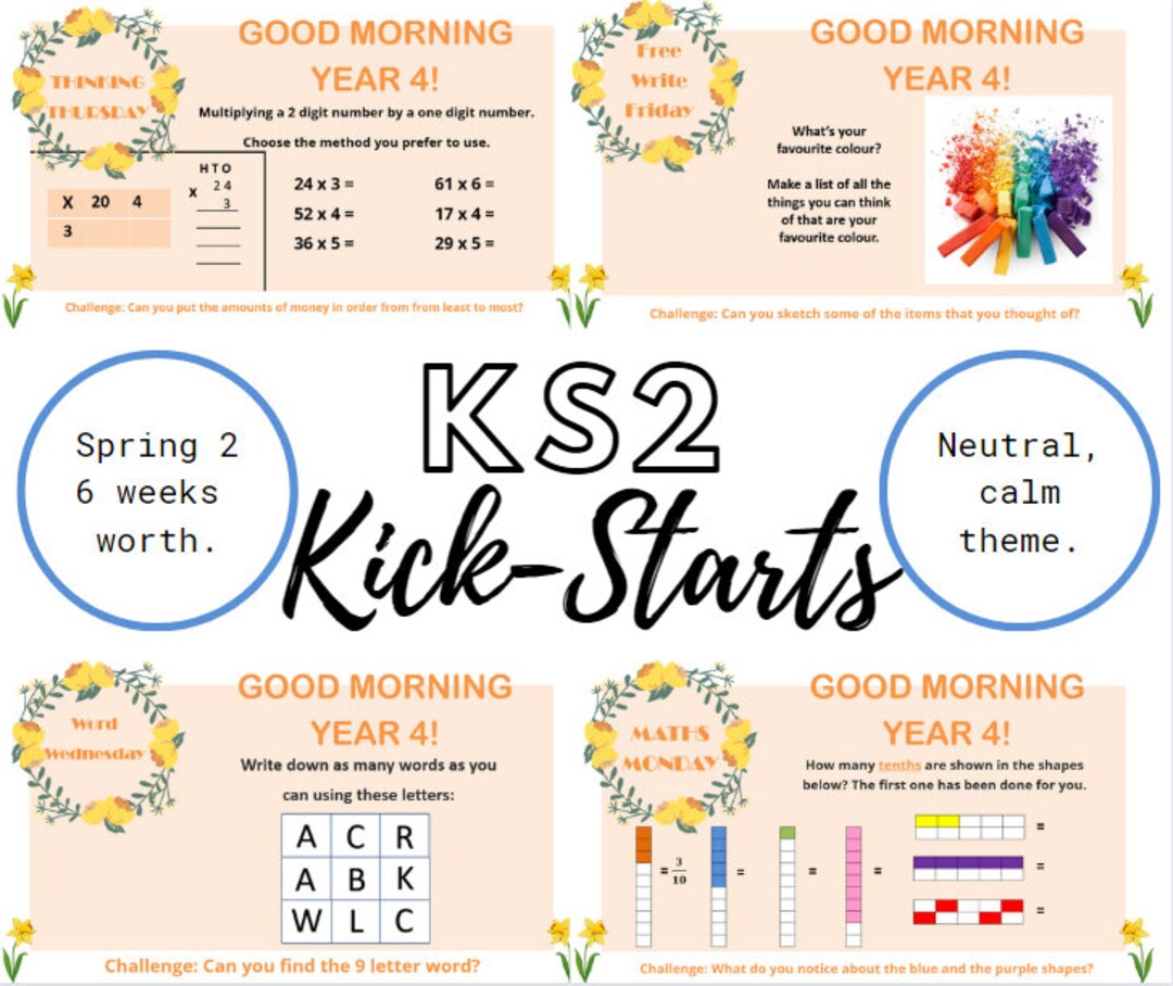 KS2 Kick-starts -spring 2 - Early Morning Tasks - Year 4 - Etsy UK