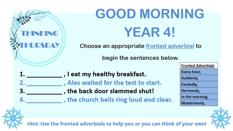 KS2 Kick starts Autumn 2 Early Morning Tasks Year 4 Etsy UK