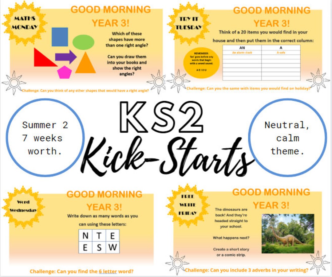 KS2 Kick-starts -summer 2 - Early Morning Tasks - Year 3 - Etsy UK