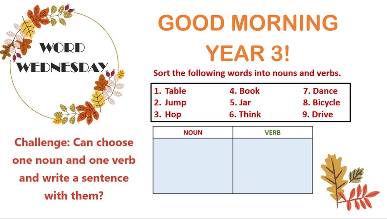 KS2 Kick-starts Autumn 1 Early Morning Tasks Year 3 - Etsy UK