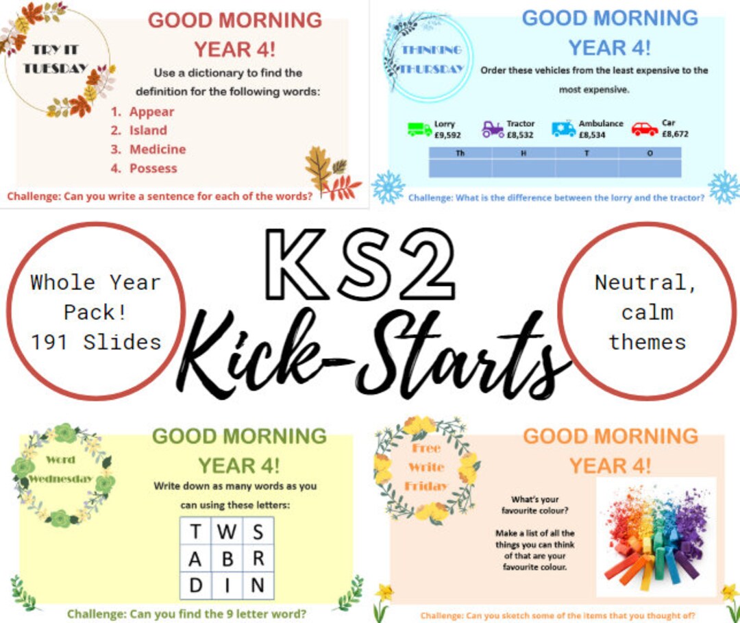 Whole Year Pack - Year 4 - Early Morning Tasks - Etsy