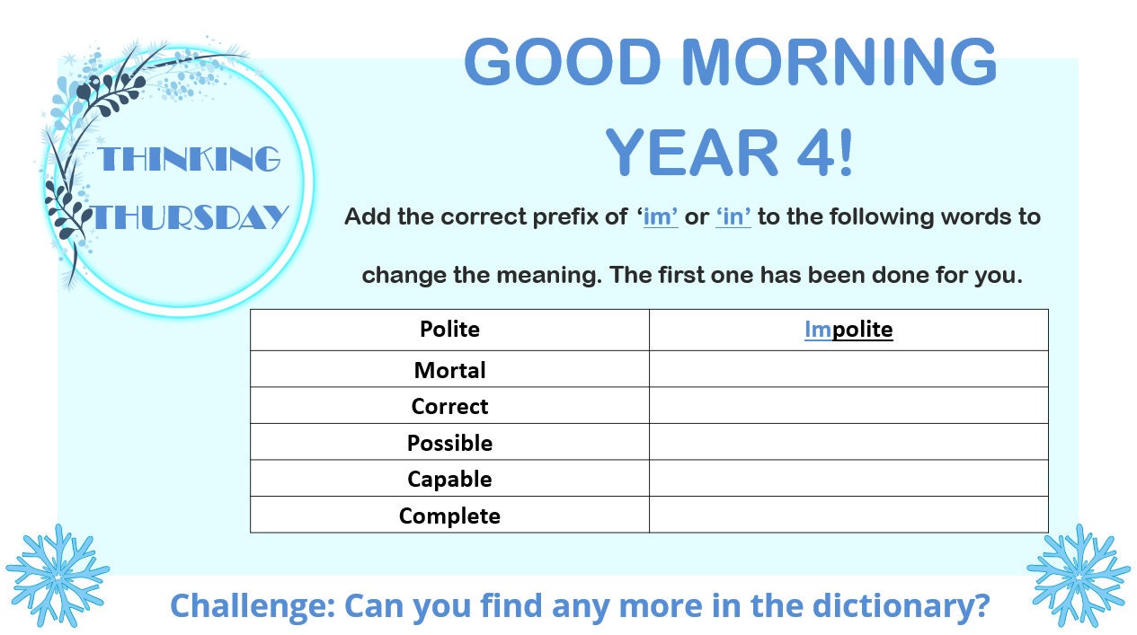 KS2 Kick-starts - Autumn 2 - Early Morning Tasks - Year 4 - Etsy UK