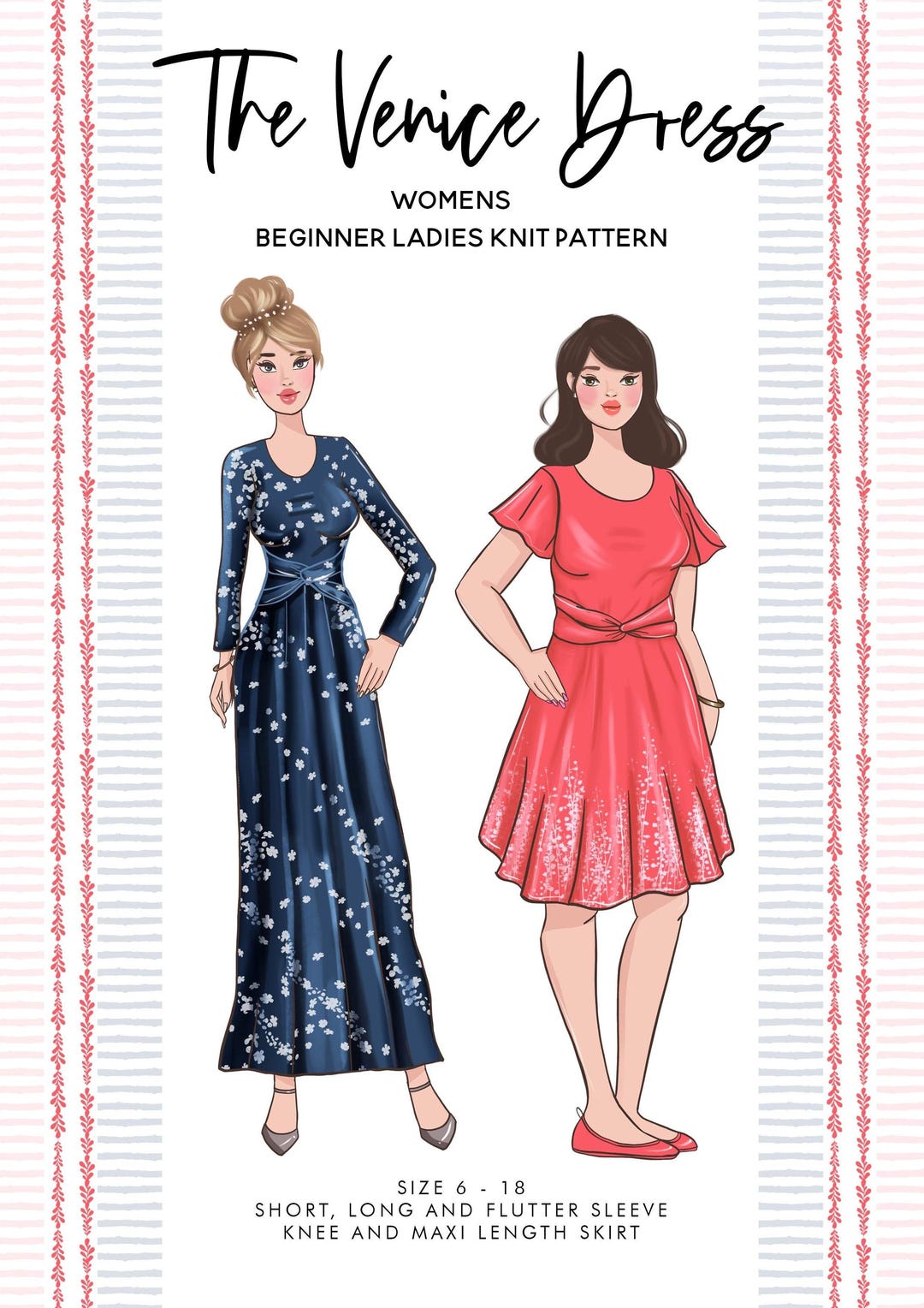PDF Sewing Pattern - Missy Rose Venice Dress - Womens Pdf Sewing ...