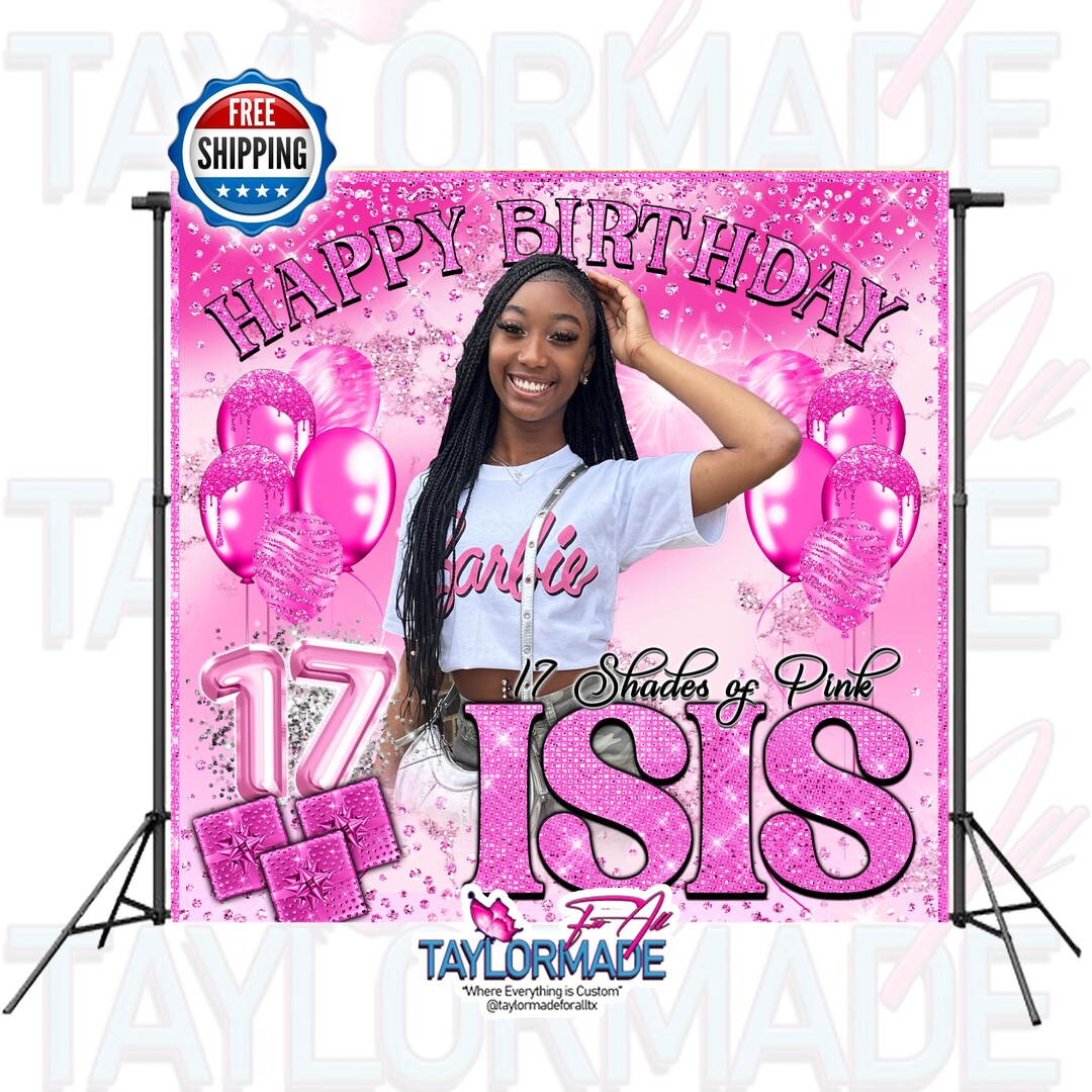 Custom Photo Birthday Backdrop, Sparkle Birthday Party Backdrop, Step ...