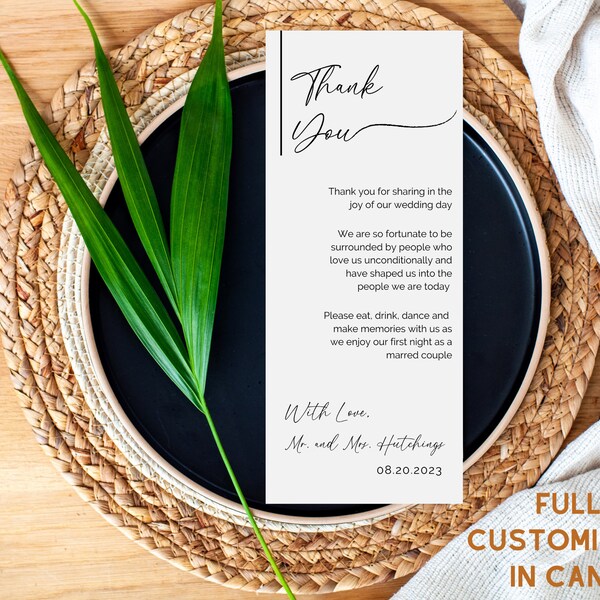 Reception Thank You - Etsy