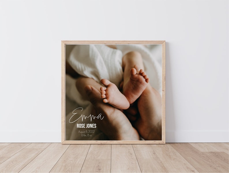 Custom Baby Birth Stat With Photo | Digital File | Personalized and ...