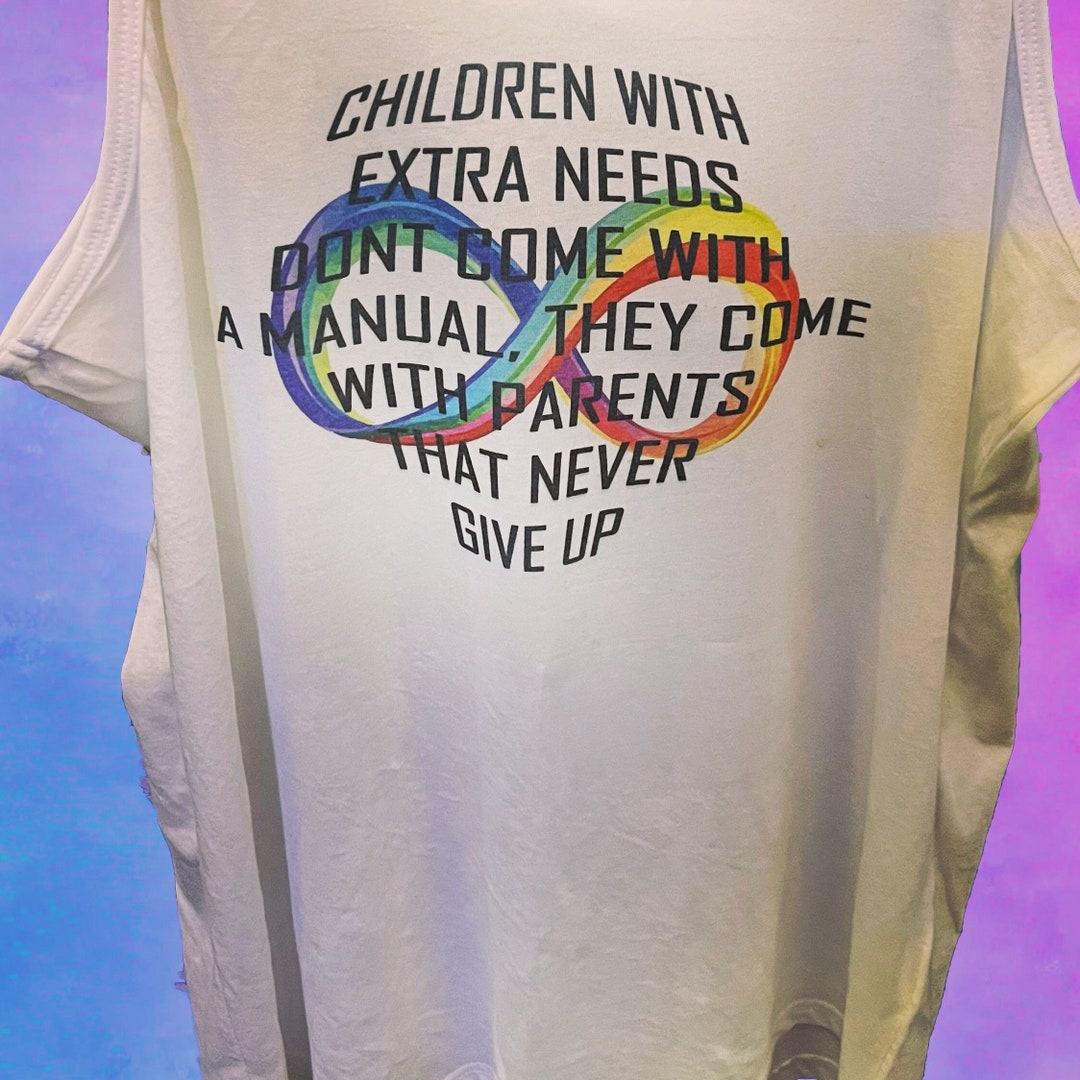 White T-shirt Children With Extra Needs Print - Etsy