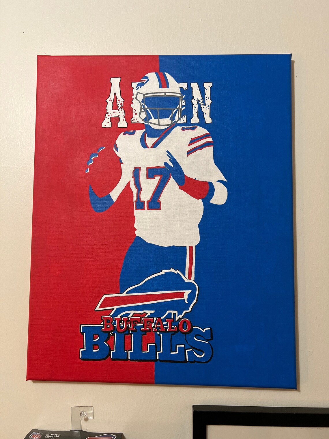 Josh Allen Hand Drawn Hand Painted Abstract Canvas - Etsy