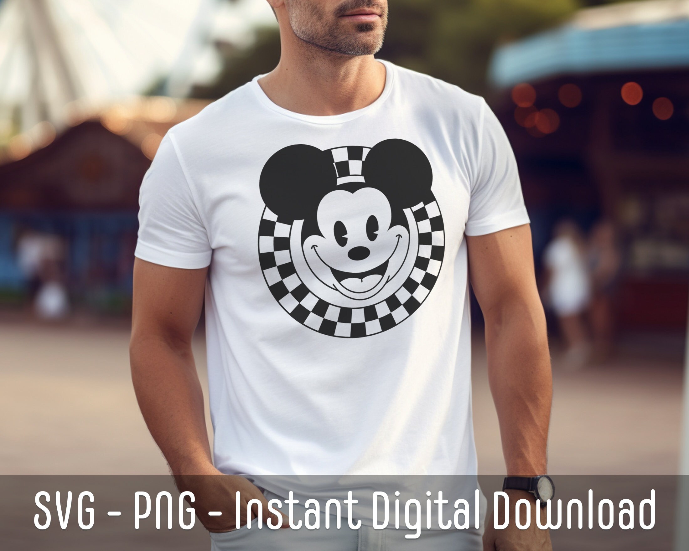Checkered Mickey and Minnie Inspired SVG Disneyland Shirt - Etsy Canada