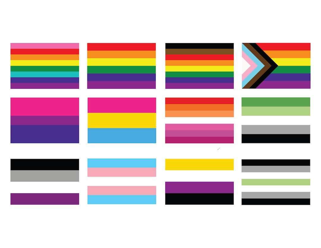 12 Pride Flags Svg Bundle | Lesbian Bachelorette SVG | LGBTQ+ Printable ...
