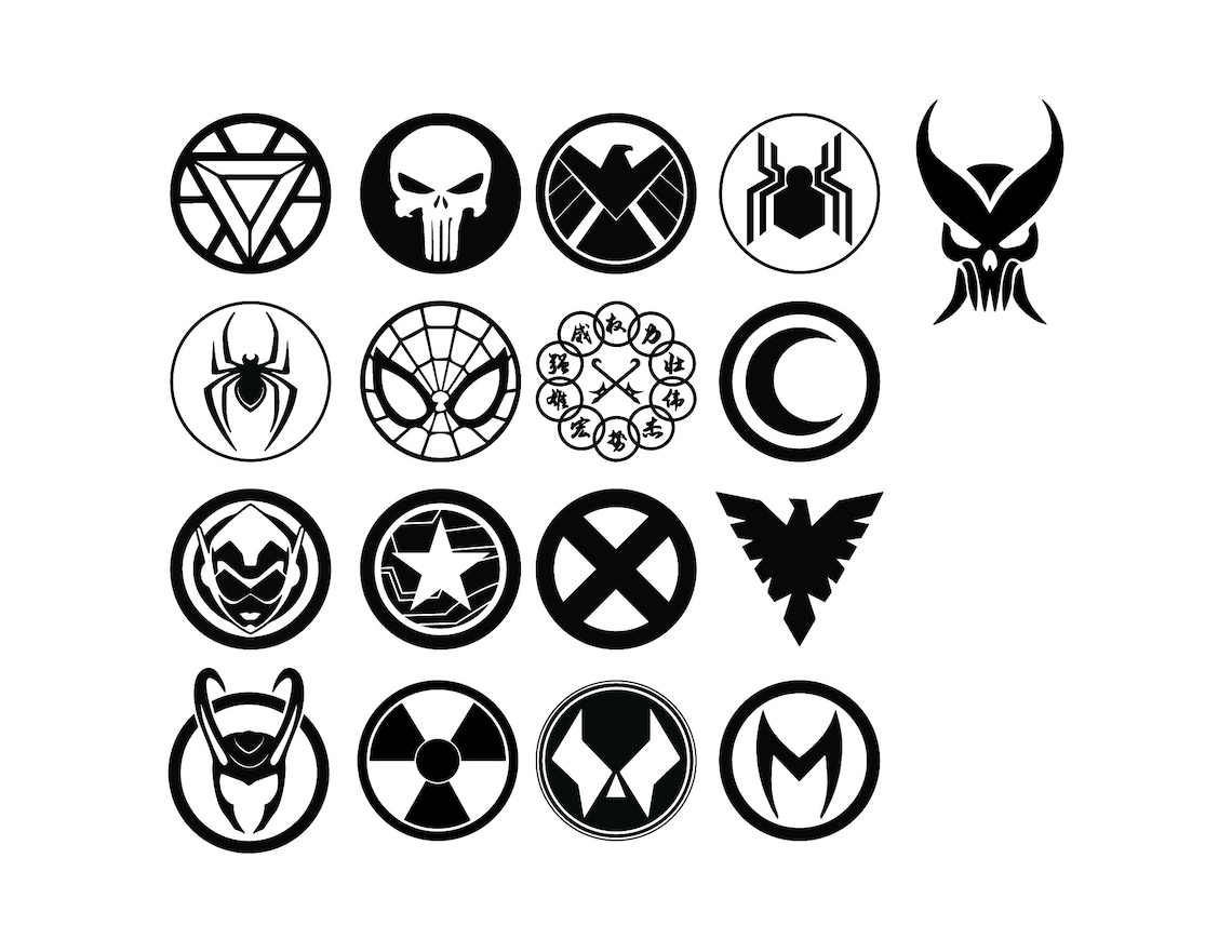 37 Logo Marvel SVG Bundle Avengers Party Files Marvel Logo - Etsy