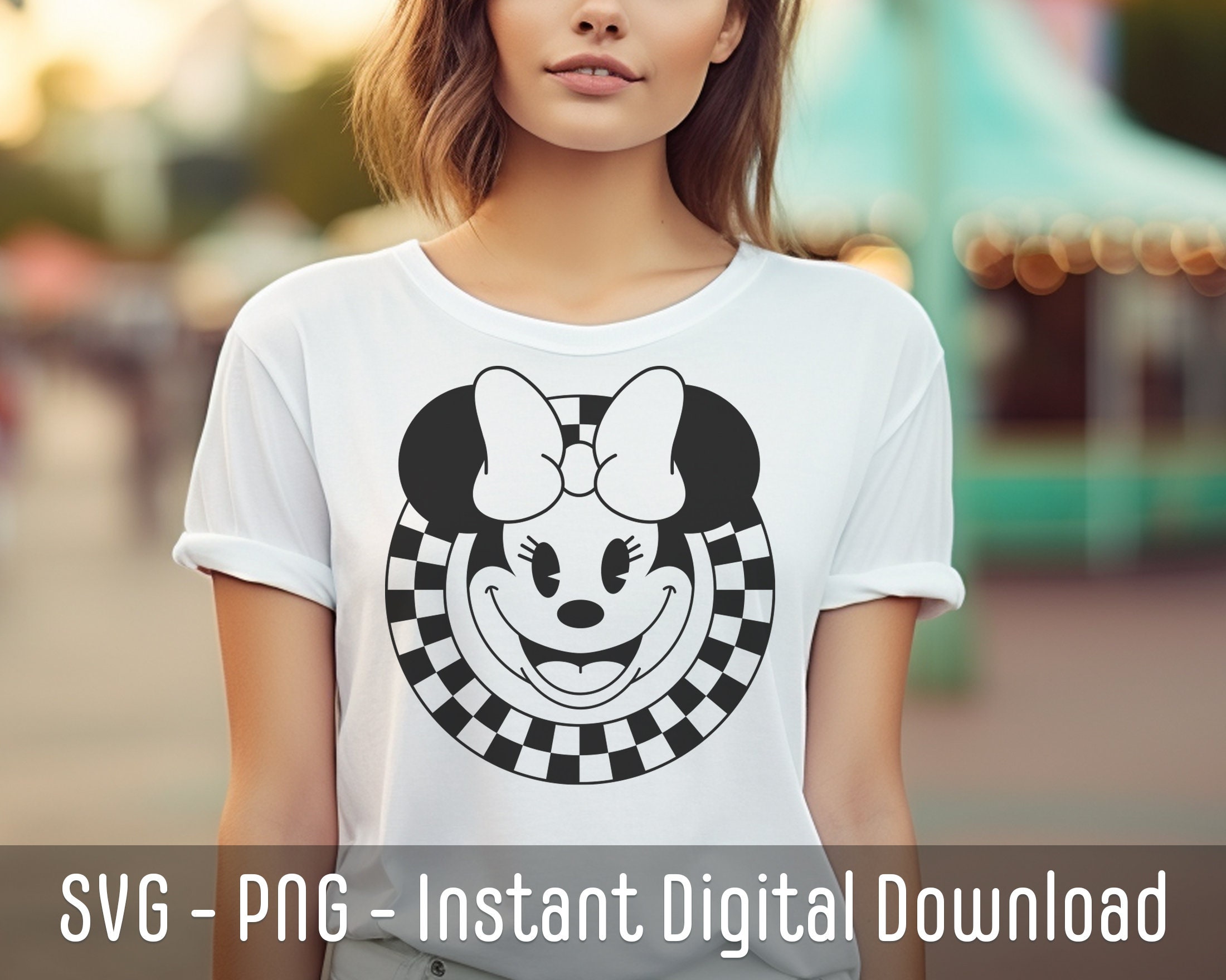 Checkered Mickey and Minnie Inspired SVG Disneyland Shirt - Etsy UK