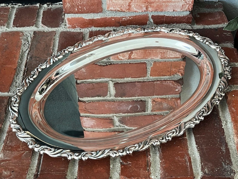 Vintage Large Oneida Silver Plate Oval Serving Dish - Etsy