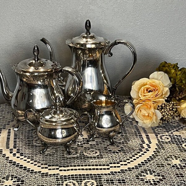 Silver Plate Tea Set - Etsy