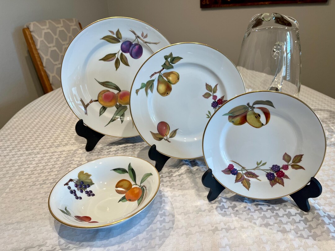 Vintage Evesham Royal Worcester Dinner Set. set of Four - Etsy