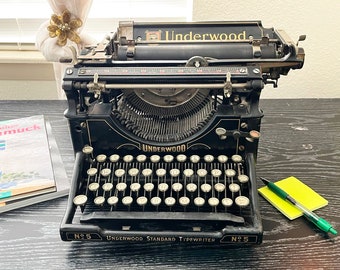 Underwood Typewriter From 1925, No. 5, Fully Functional - Etsy