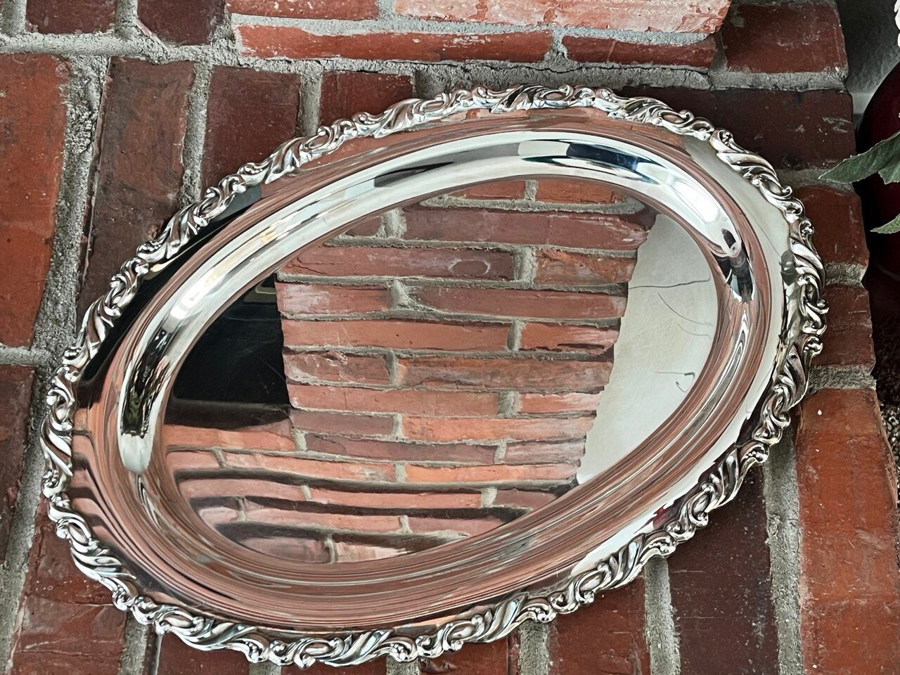 Vintage Large Oneida Silver Plate Oval Serving Dish - Etsy