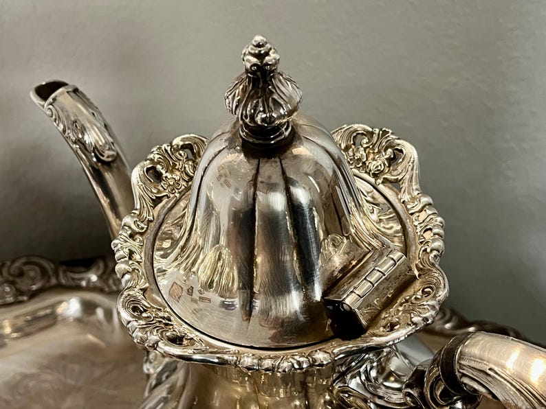 Stunning 5 Piece Heavy Tea Set by Wallace, 1200 Series Baroque Style - Etsy