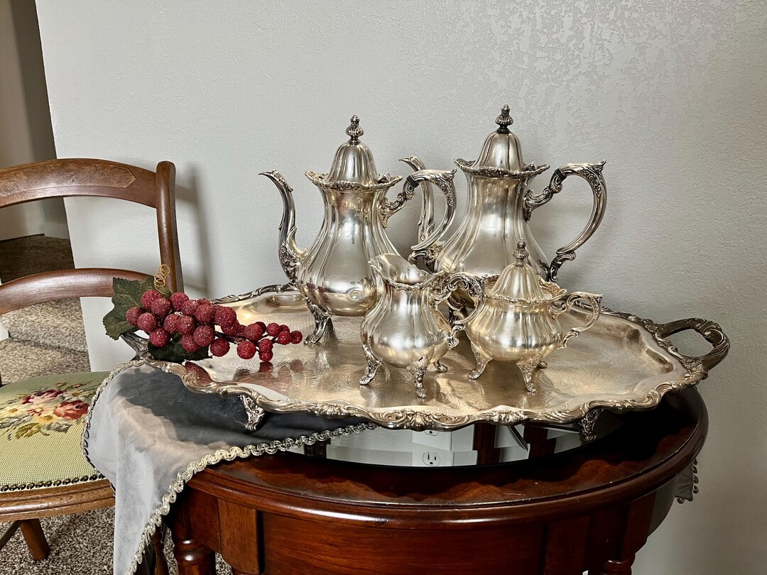 Stunning 5 Piece Heavy Tea Set by Wallace, 1200 Series Baroque Style - Etsy