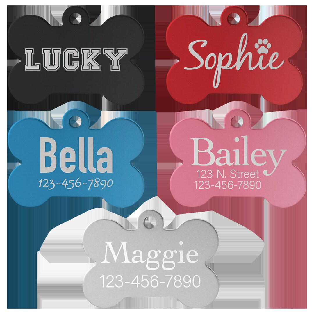 Personalized Laser Engraved Bone Shaped Pet Tag - Etsy