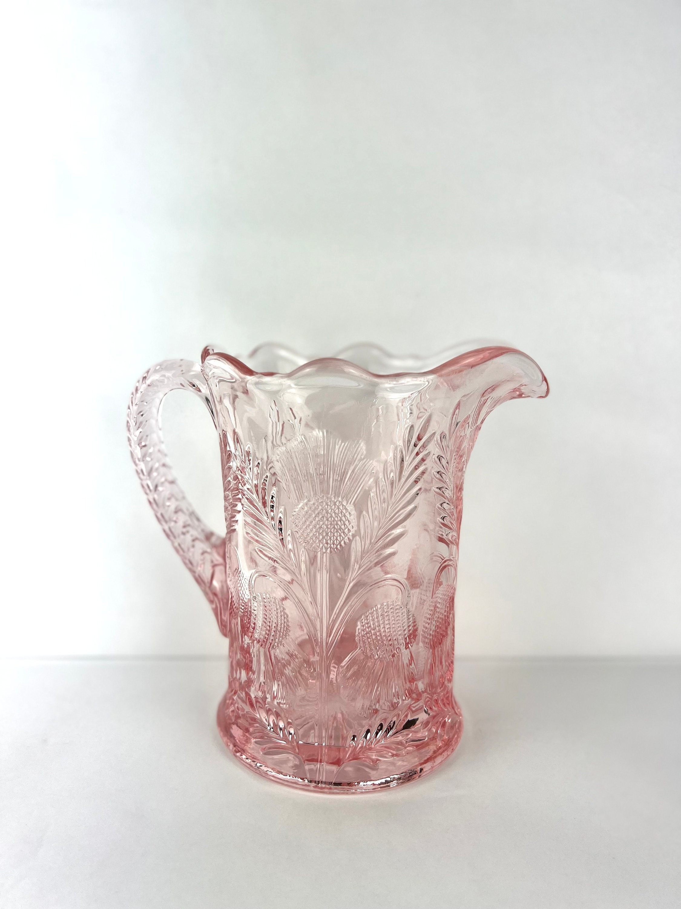 Thistle Pattern Glass Pitcher