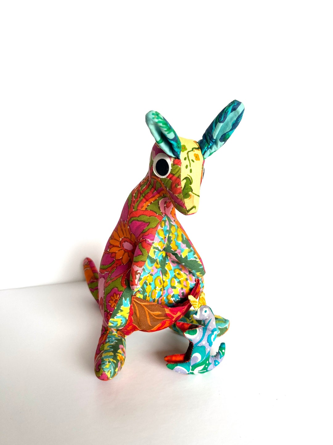 Handmade Mama and Baby Kangaroo, Quilt Pattern Stuffed Animal Kangaroo ...