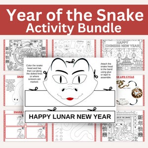 2025 Year of the Snake Chinese Lunar New Year Printable Activity Bundle ...