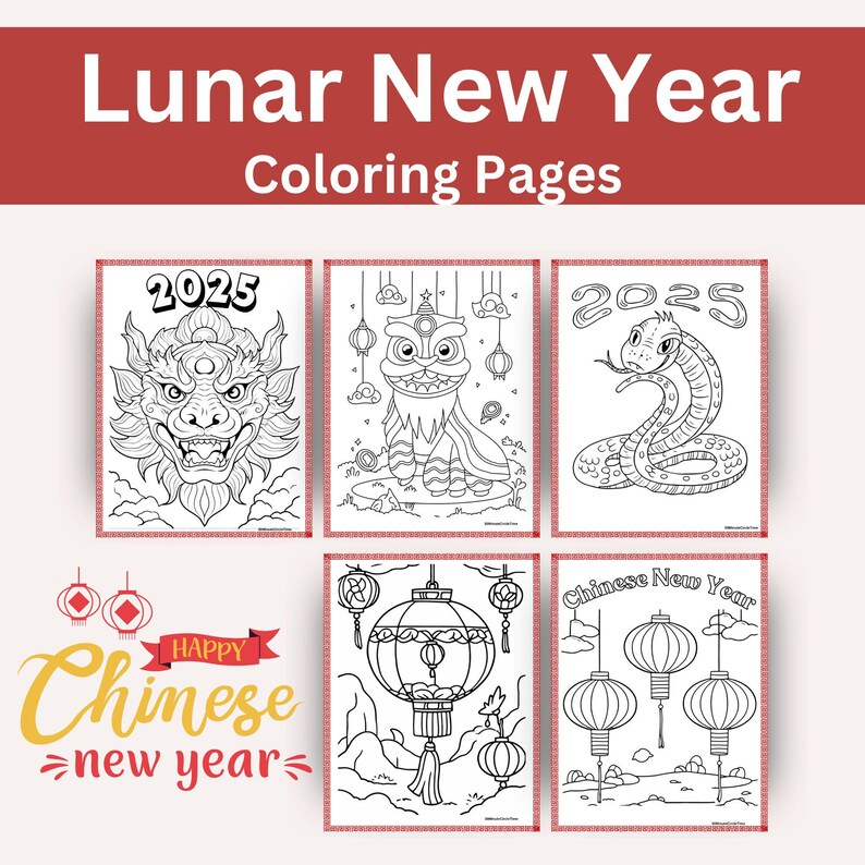 2025 Year of the Snake Chinese Lunar New Year Printable Activity Bundle ...