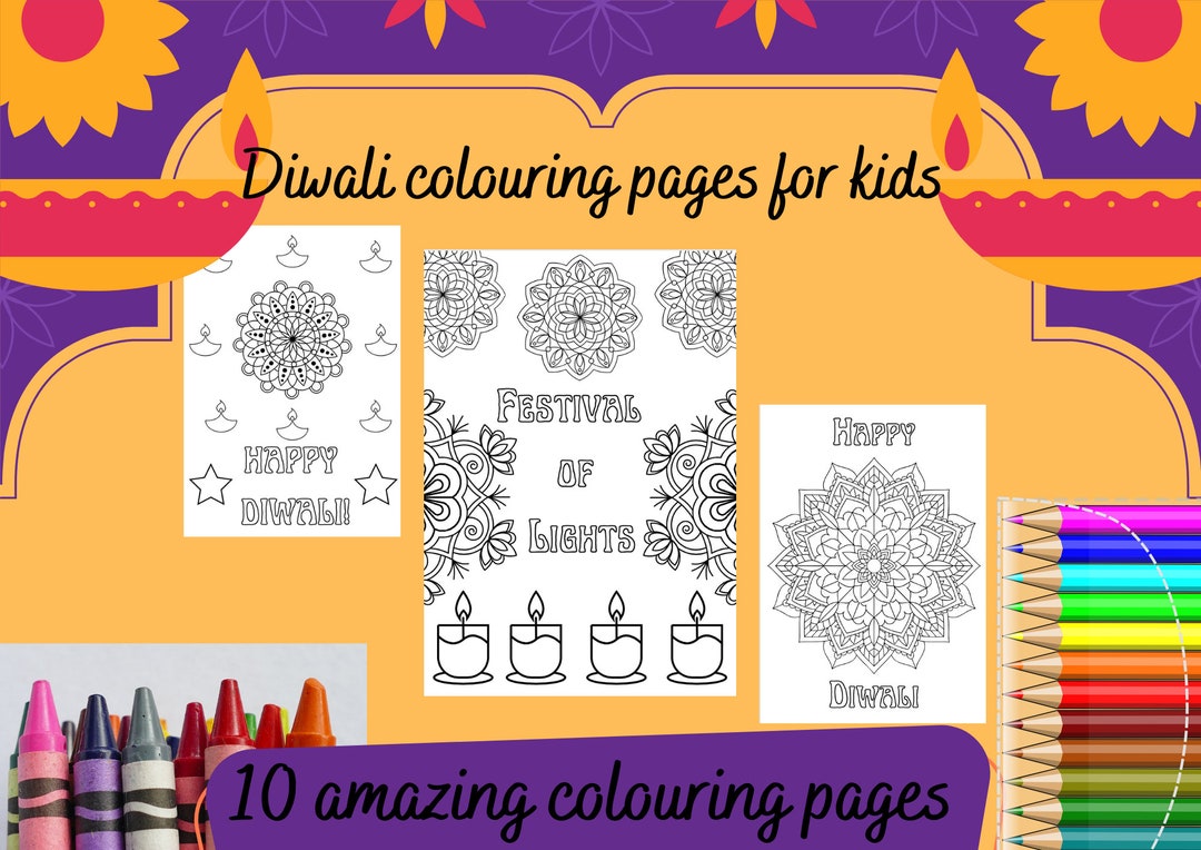 Printable Diwali Colouring Pages Downloadable Easy to Print Festival of ...
