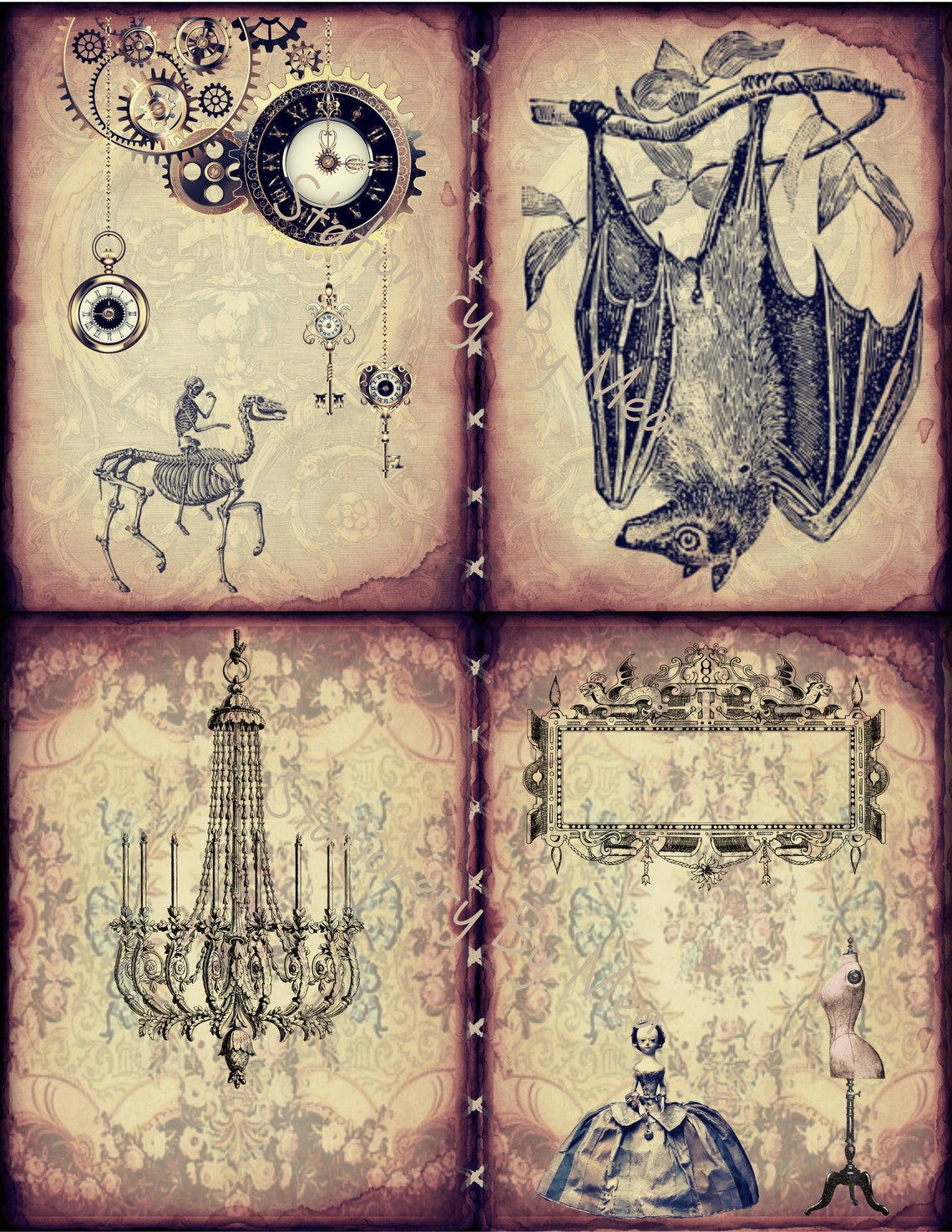 Halloween Junk Journal Pages Haunted Gothic 16 Page - Etsy