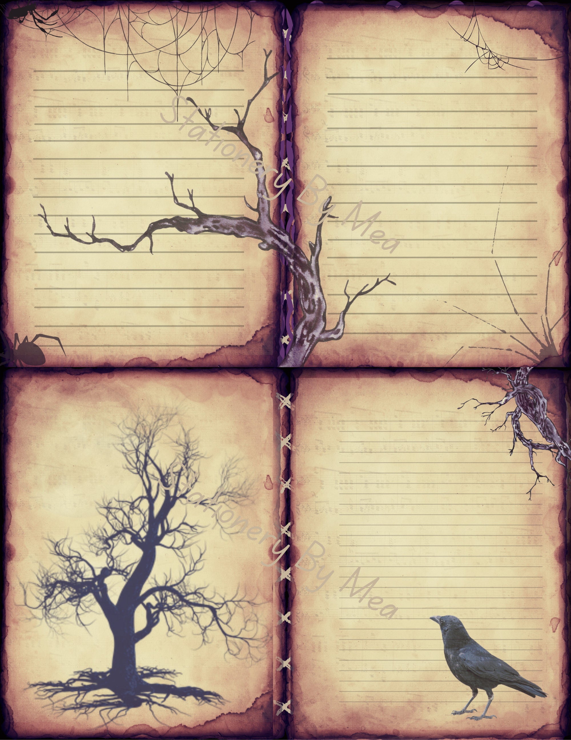 Halloween Junk Journal Pages Haunted Gothic 16 Page - Etsy