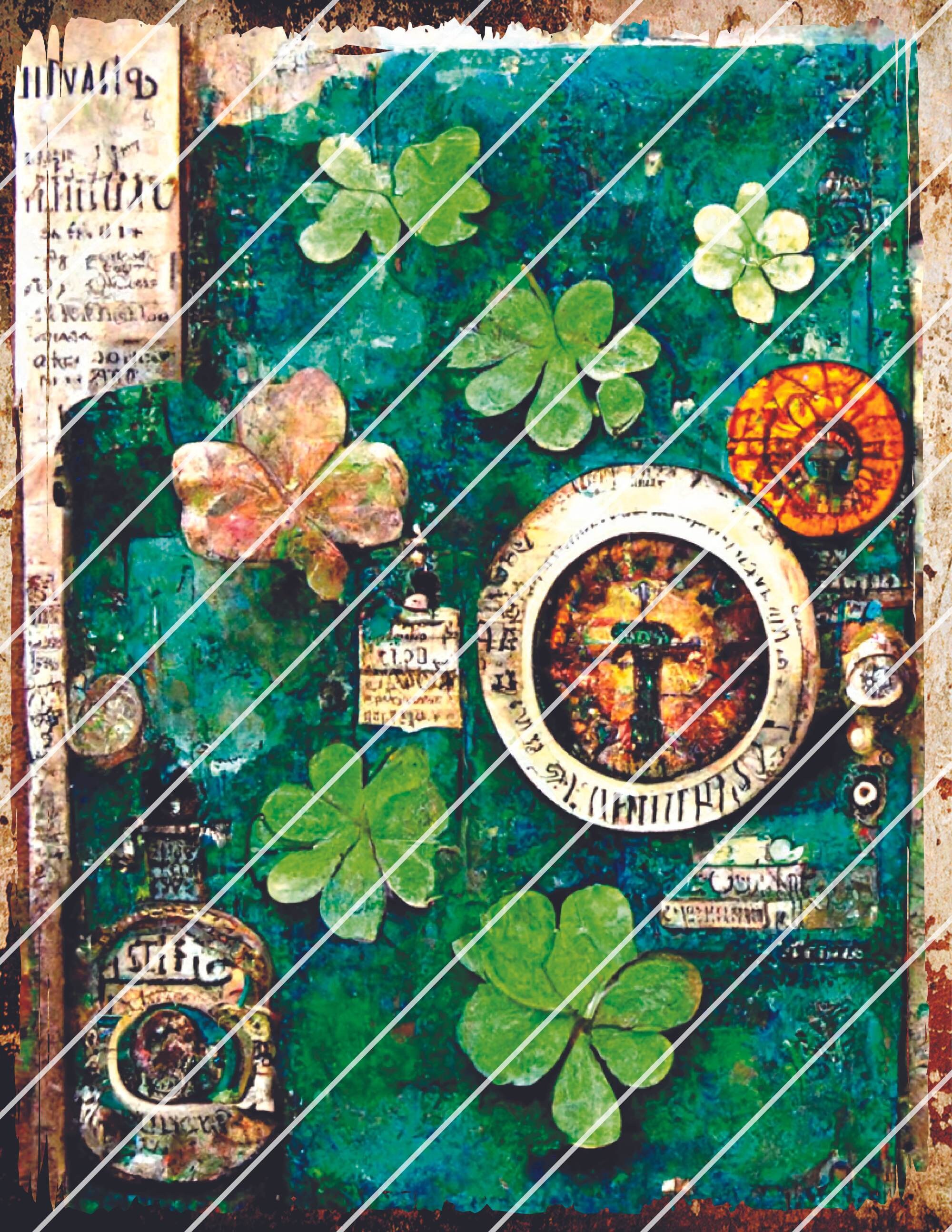 Grunge St Patricks Day Junk Journal Pages, Irish Scrapbooking ...