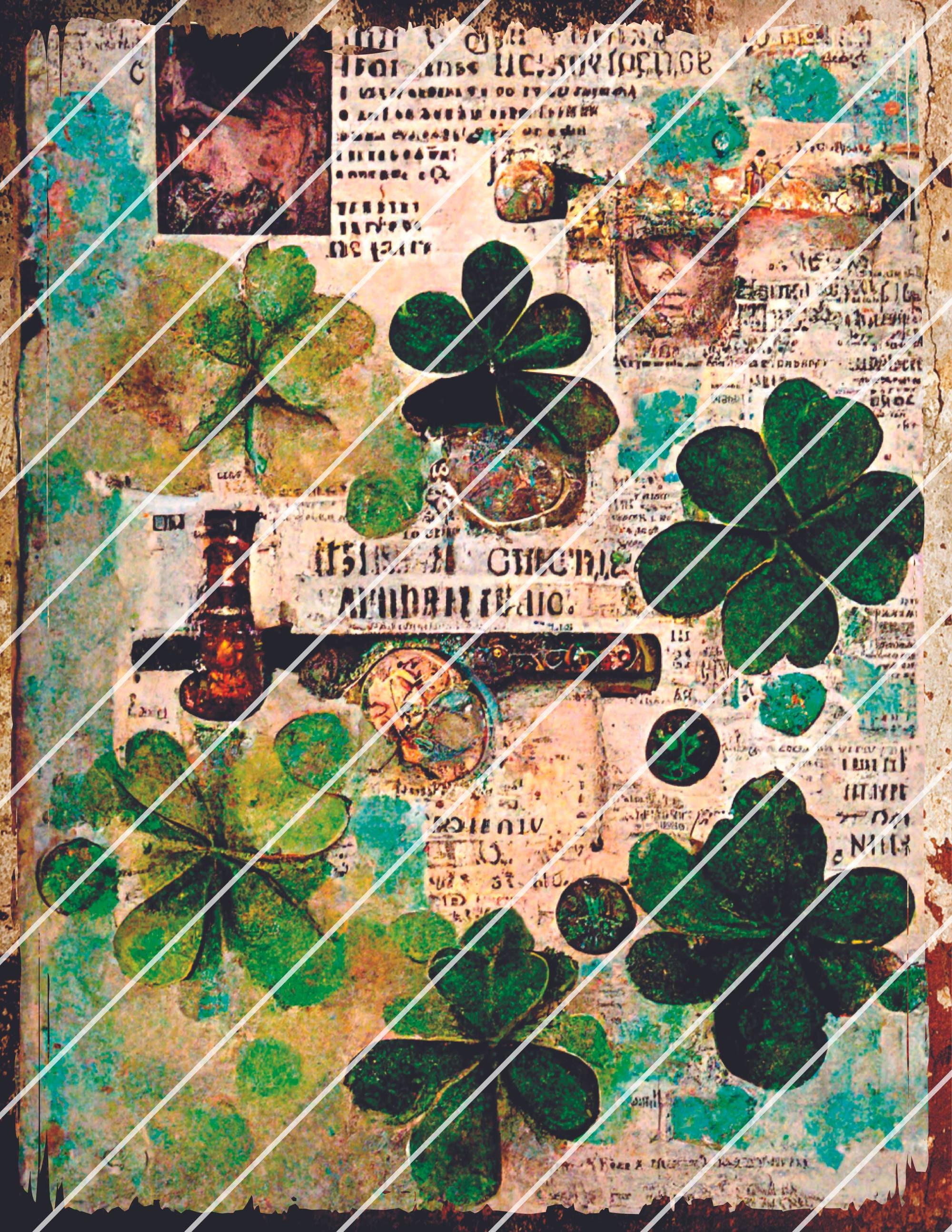 Grunge St Patricks Day Junk Journal Pages, Irish Scrapbooking ...