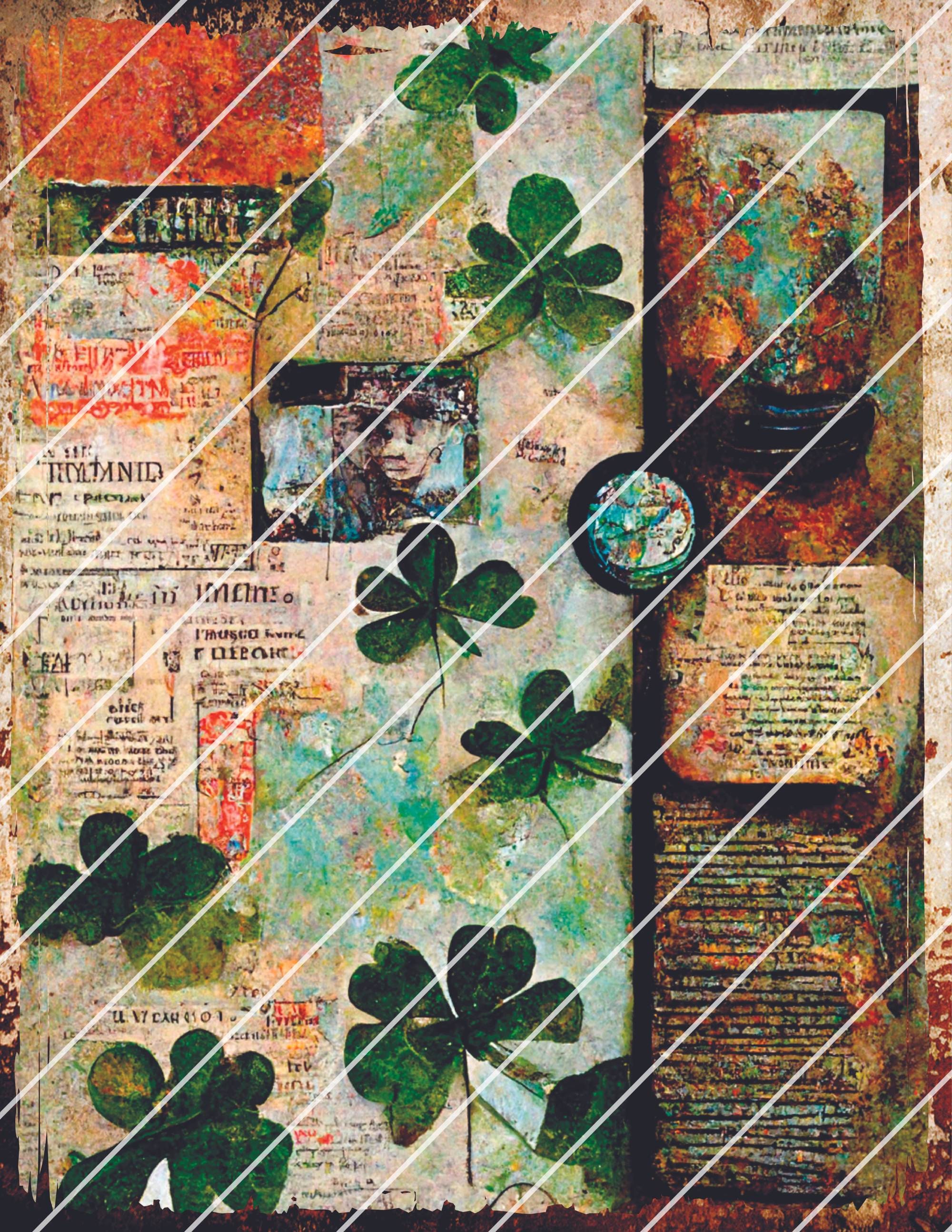Grunge St Patricks Day Junk Journal Pages, Irish Scrapbooking ...