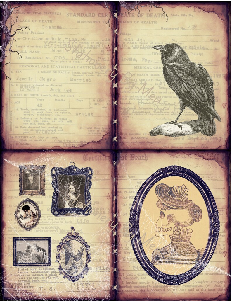 Halloween Junk Journal Pages Haunted Gothic 16 Page - Etsy