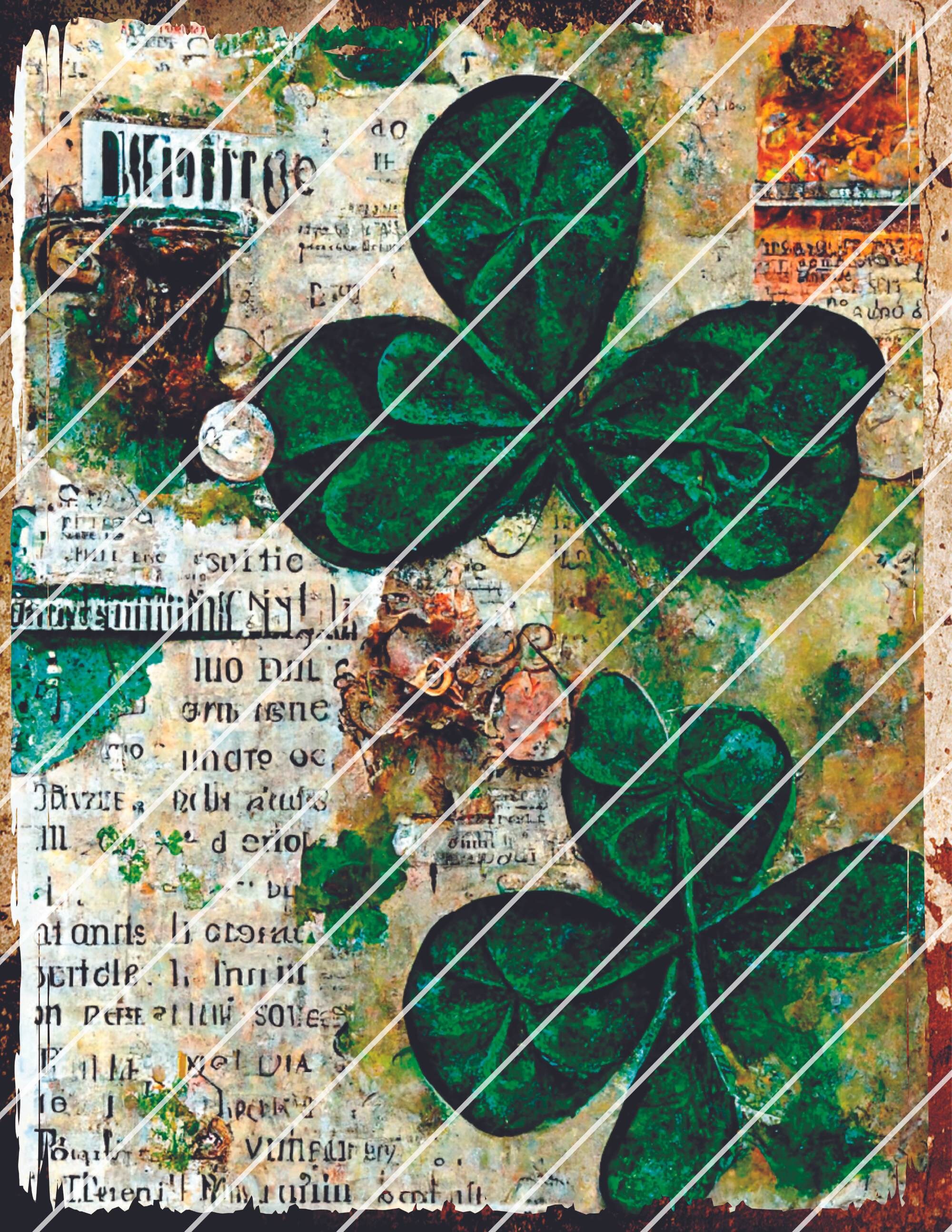 Grunge St Patricks Day Junk Journal Pages, Irish Scrapbooking ...