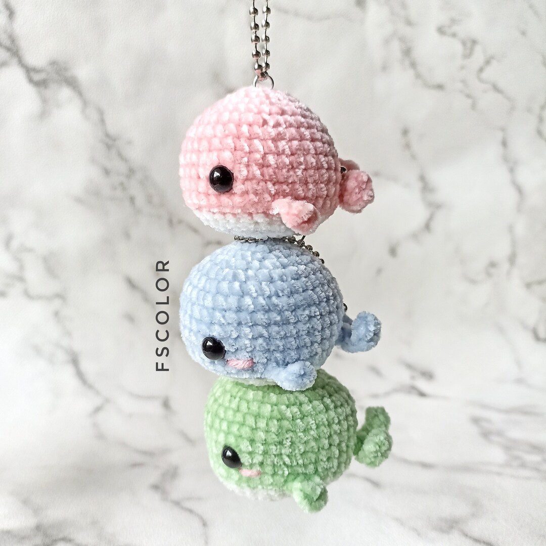 Handmade Whale Keychain Crochet Amigurumi Keychain Aesthetic Gift ...