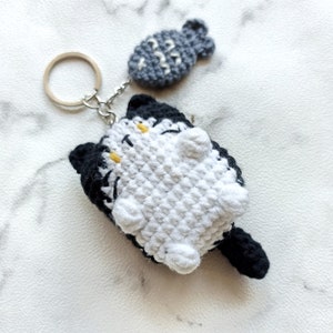 Handmade Tofu Cat Keychain Crochet Amigurumi Keychain Aesthetic Gift ...