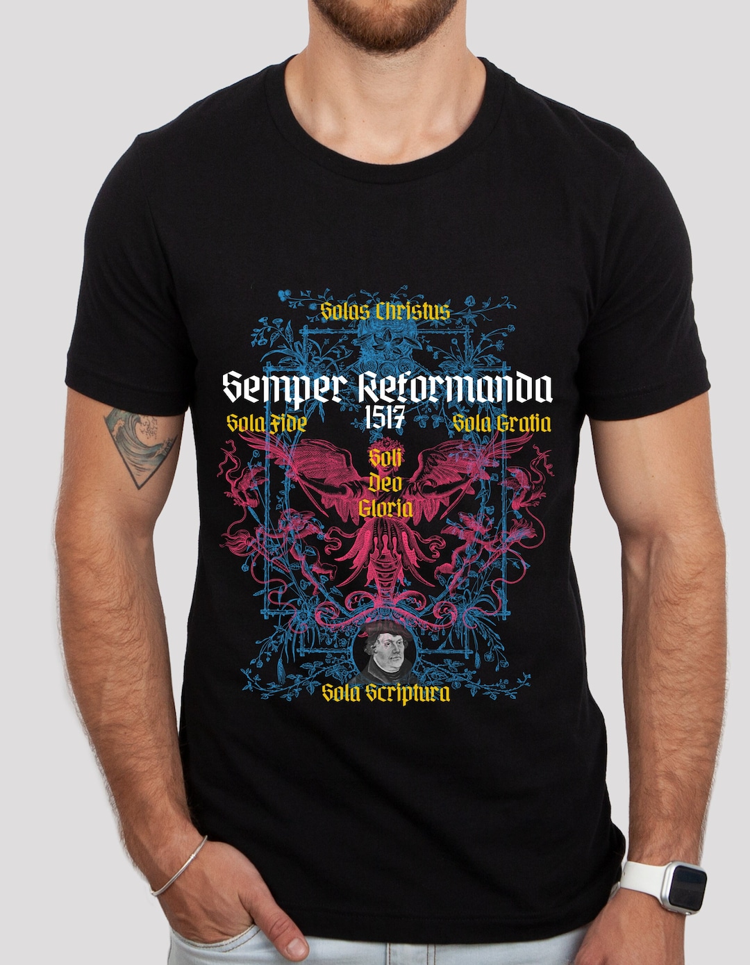 Semper Reformanda Reformed Tee Shirt Theology Christian Gift, 1689 ...