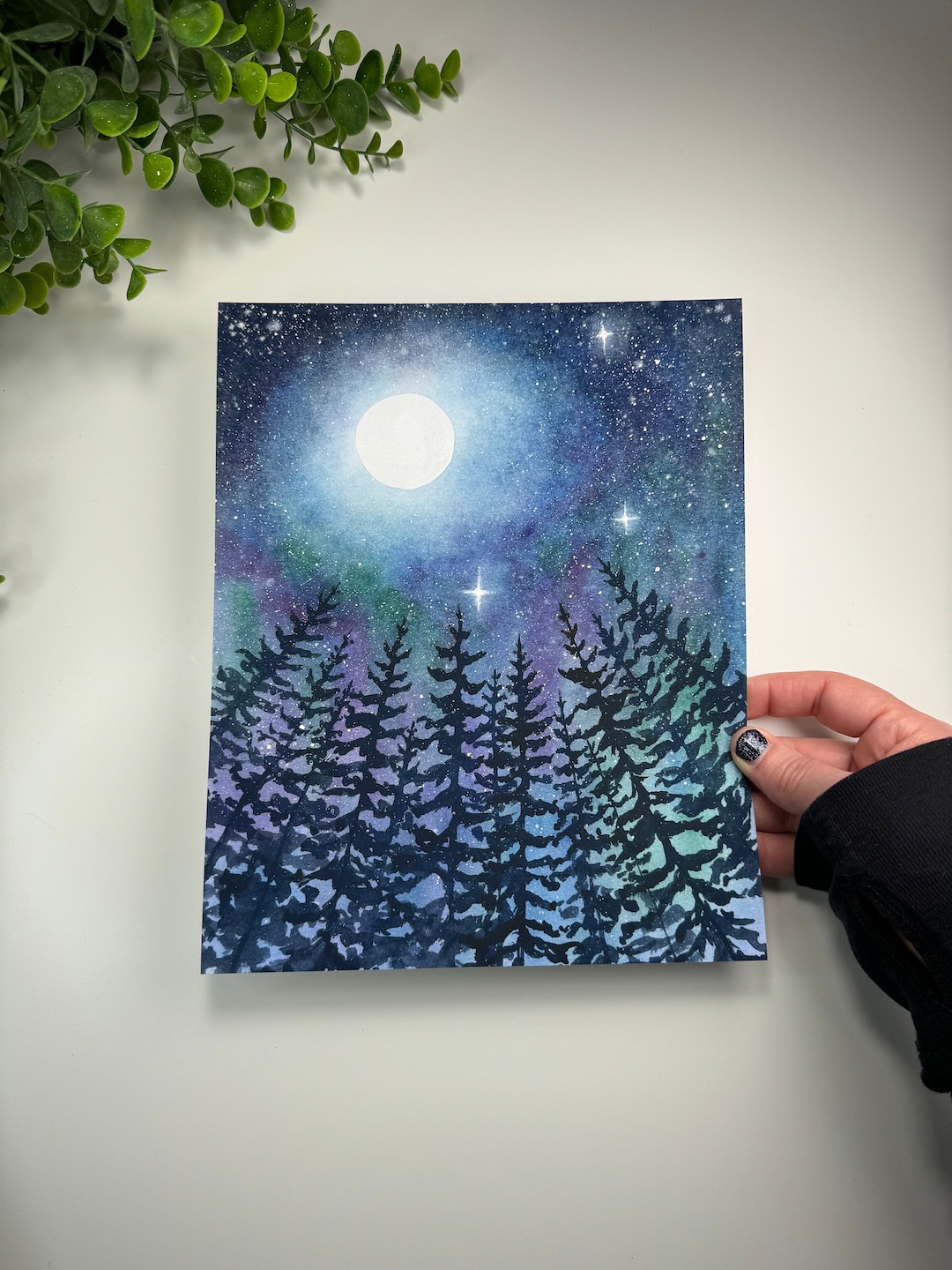 Aurora Moon and Evergreens II an 8x10 Fine Art Print Using Archval Matte Paper and Pigment Inks ...