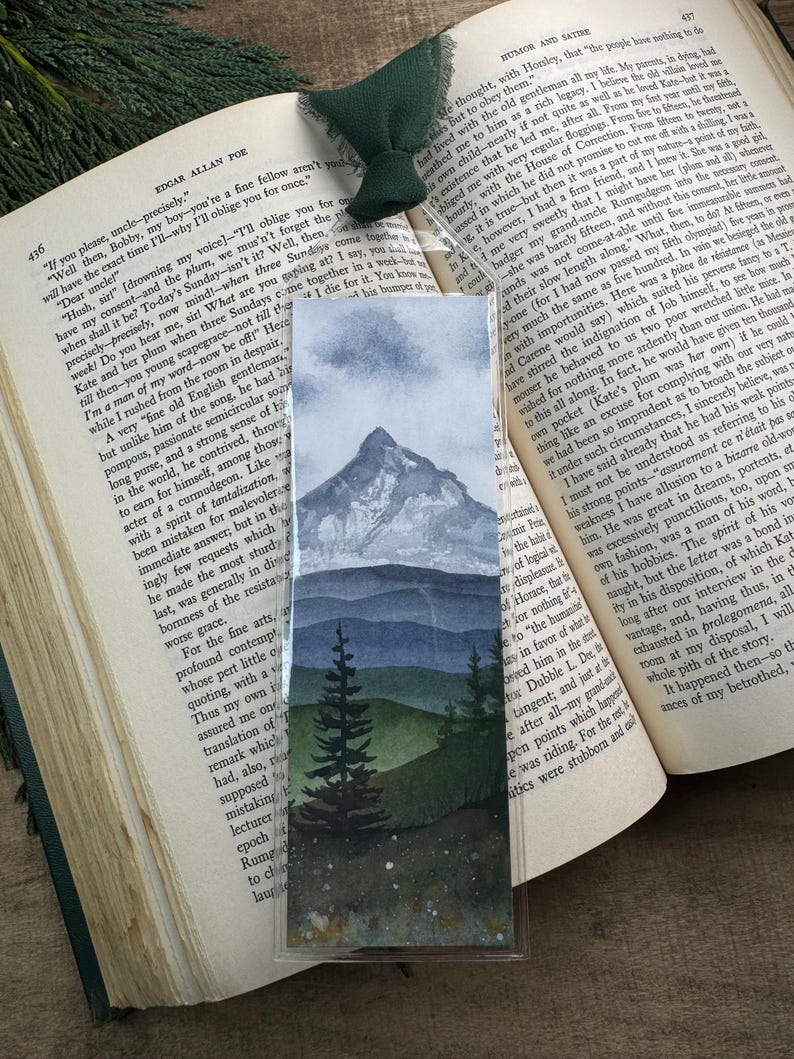 Mountain Layers and Trees Bookmark, Unique Gift, Handmade, for Book ...