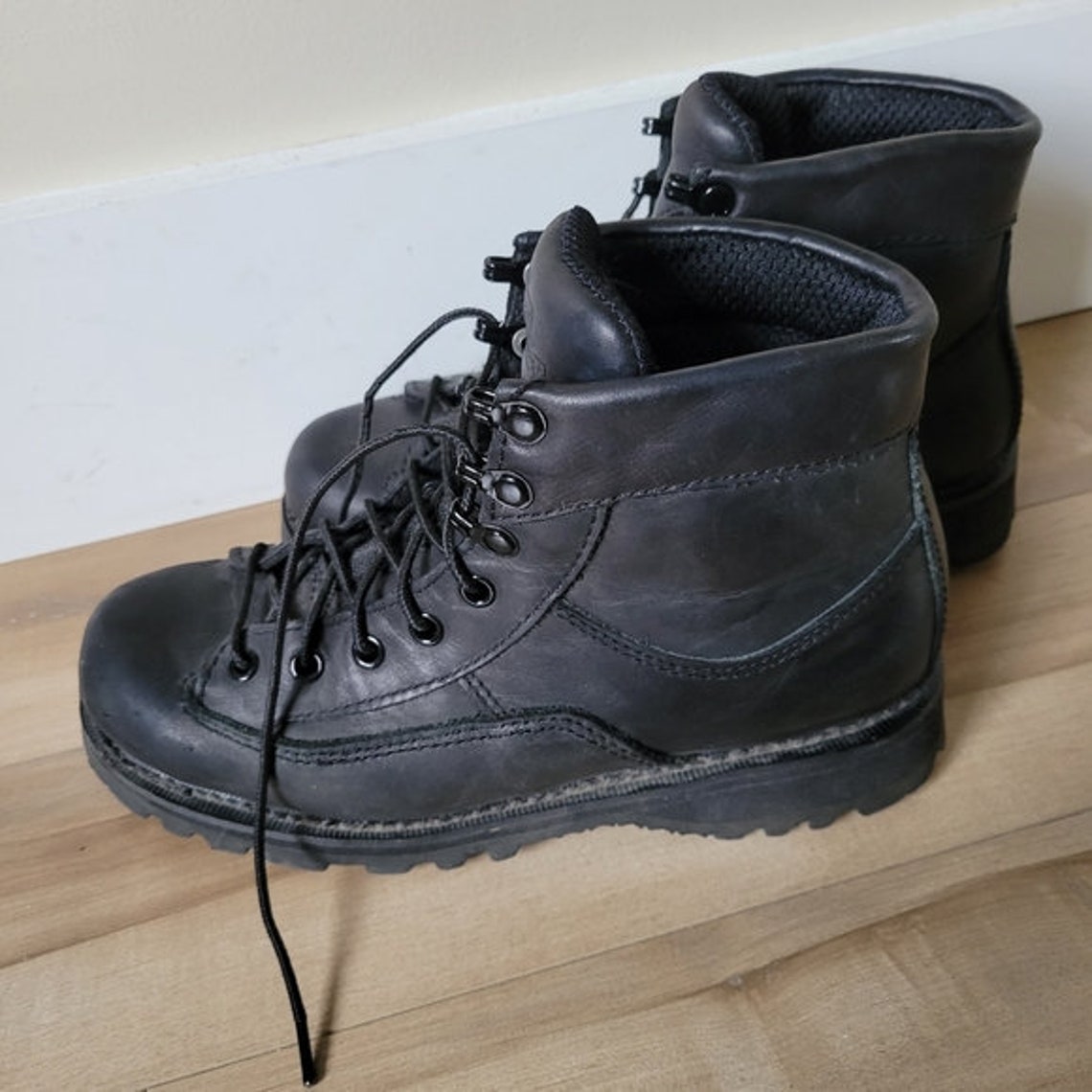 Prospector Black Leather Steel Toe Boots - Etsy